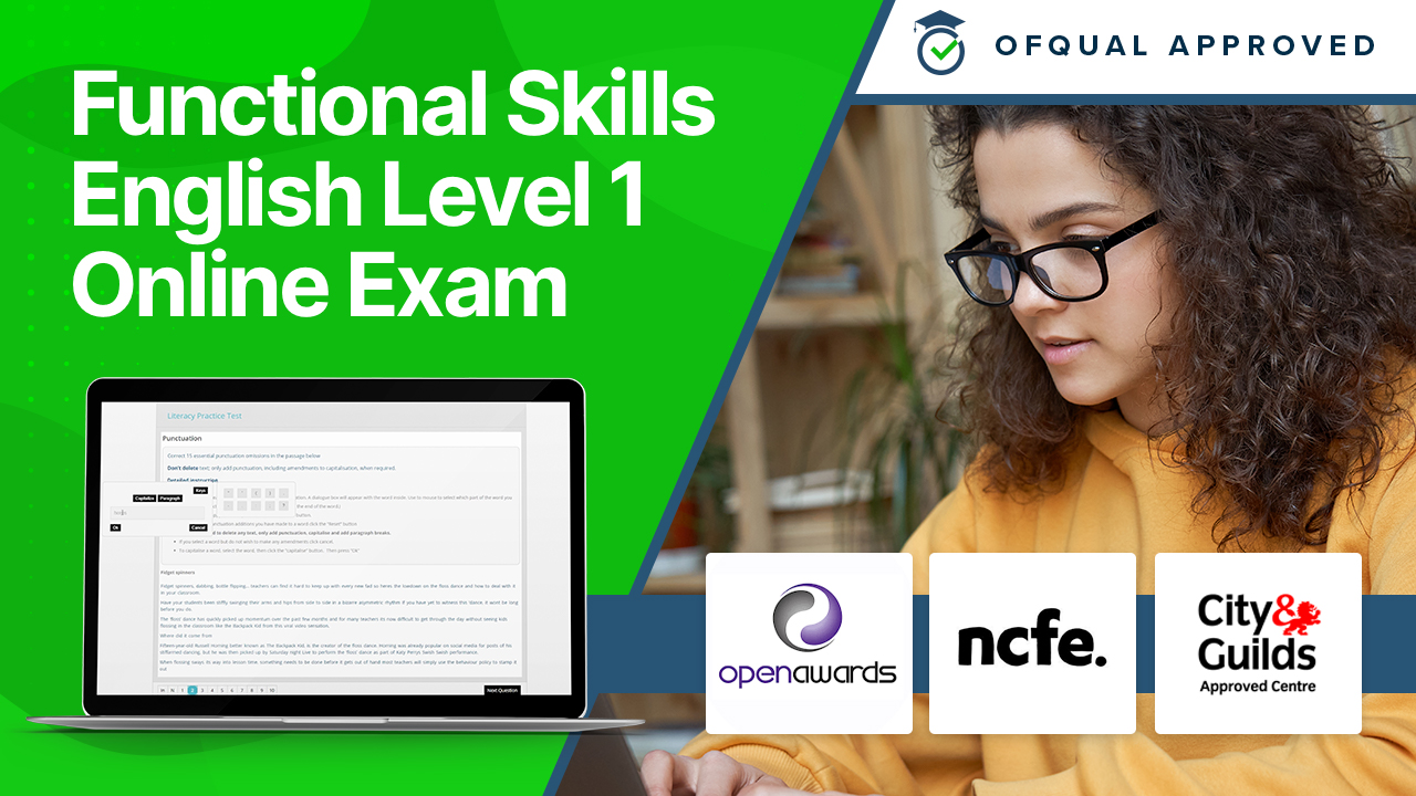 Online Exams Functional English Skills Level 1 | Online Exams